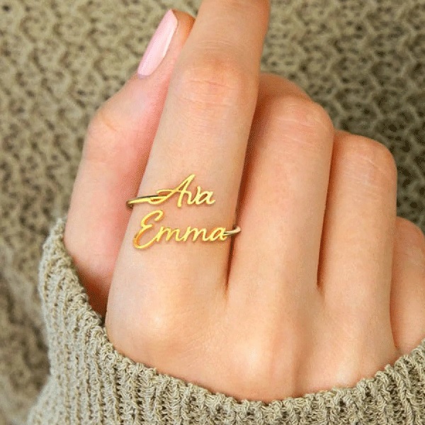 Order Couple Personlised Ring | 18k Gold Plated online | Get same day ...