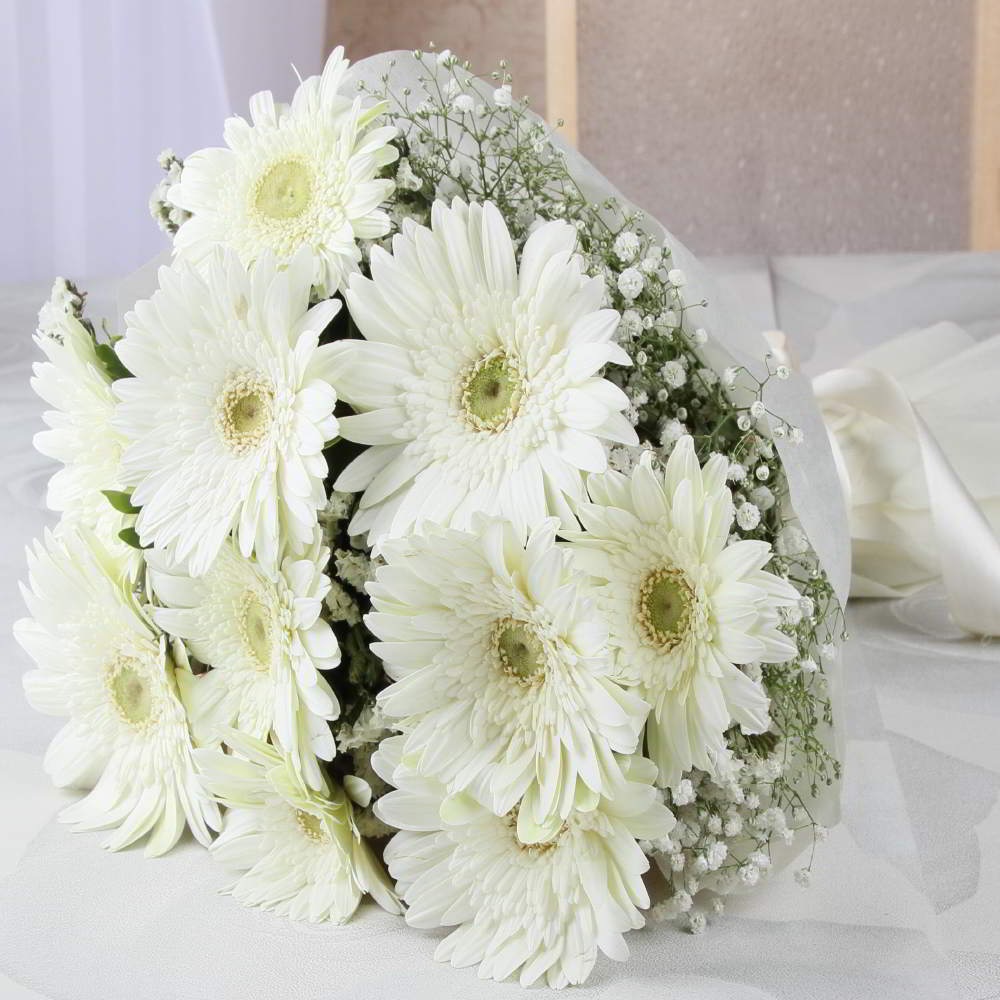 Order White Gerberas Bouquet online | Get same day delivery PAN India ...